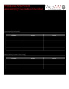 Word and PowerPoint Accessibility Checklist - Accessing Higher Ground